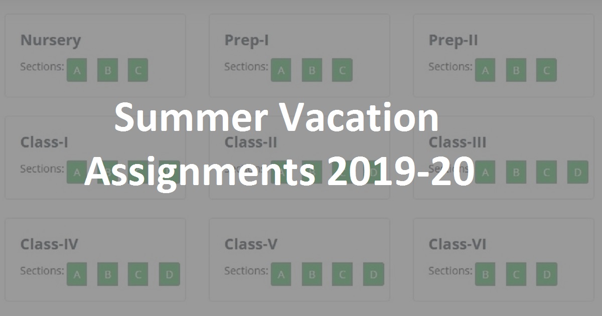 Assignments - Summer Vacation 2019-20 - St. Joseph's Sr. Sec. School